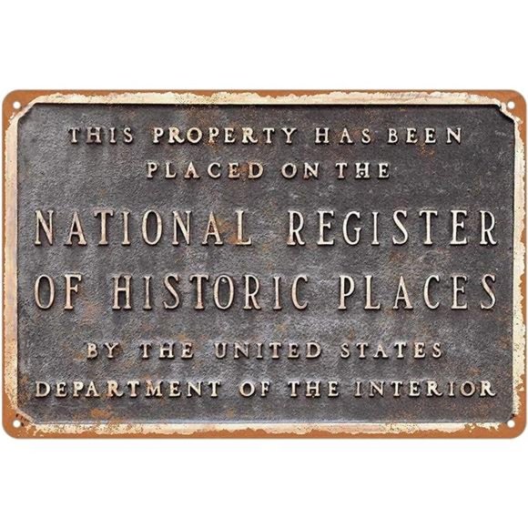 Wall Decor | Metal Sign National Register Historic Places Vintage Tin ...